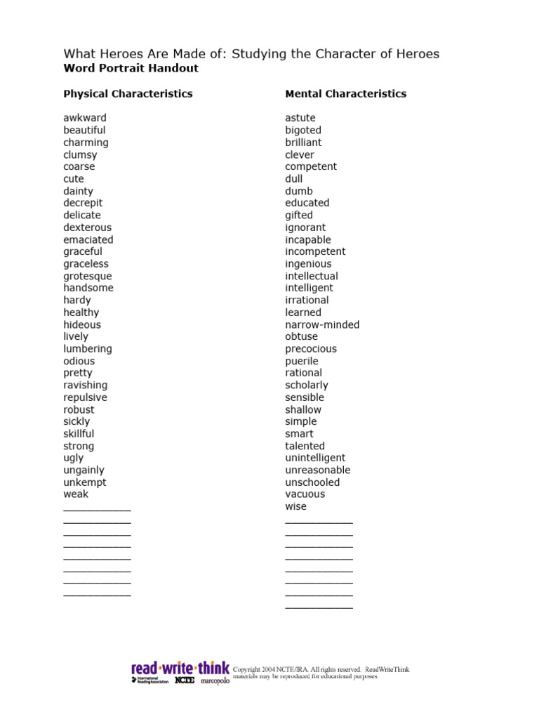 characteristics-list | PDF