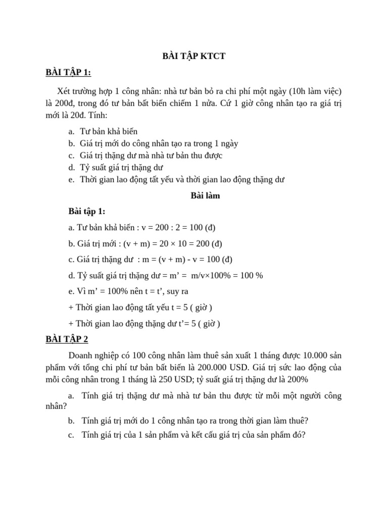 Giải BT KTCT | PDF