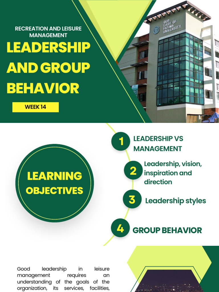 Leadership and GROUP BEHAVIOR RALM WEEK 14 | PDF | Leadership | Psychology