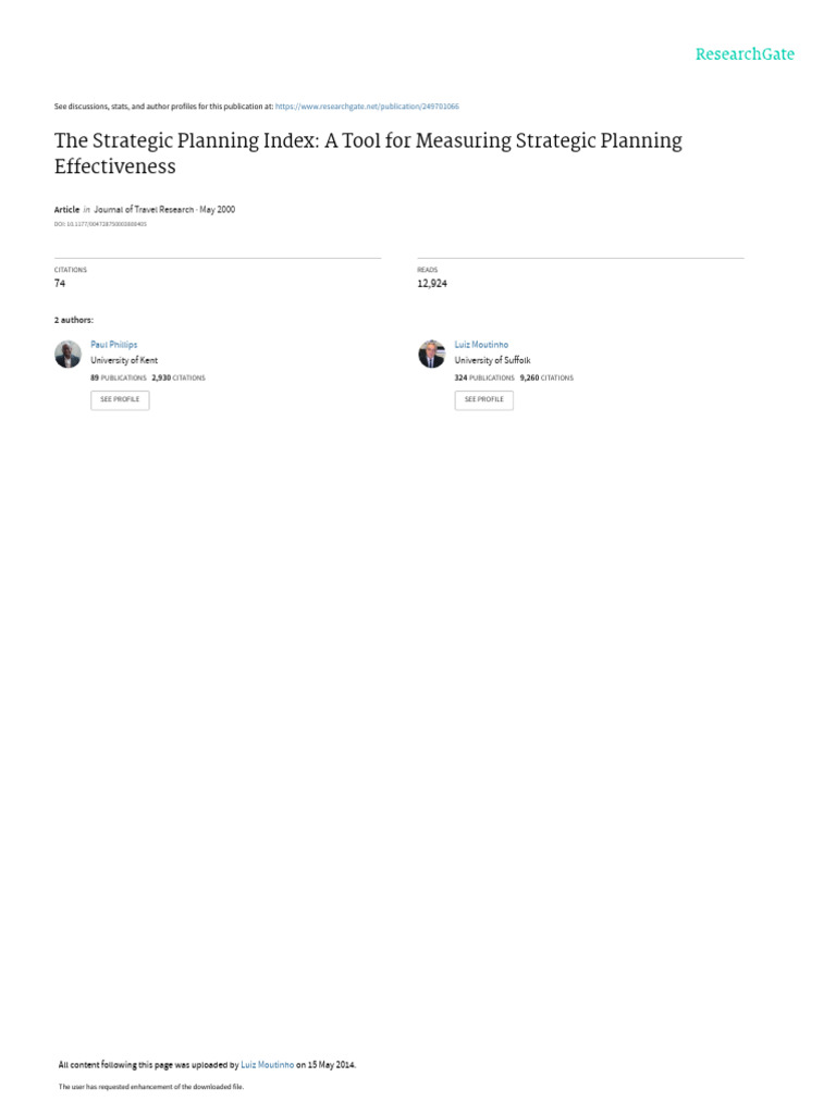 The_Strategic_Planning_Index_A_Tool_for_Measuring_ | PDF | Factor ...