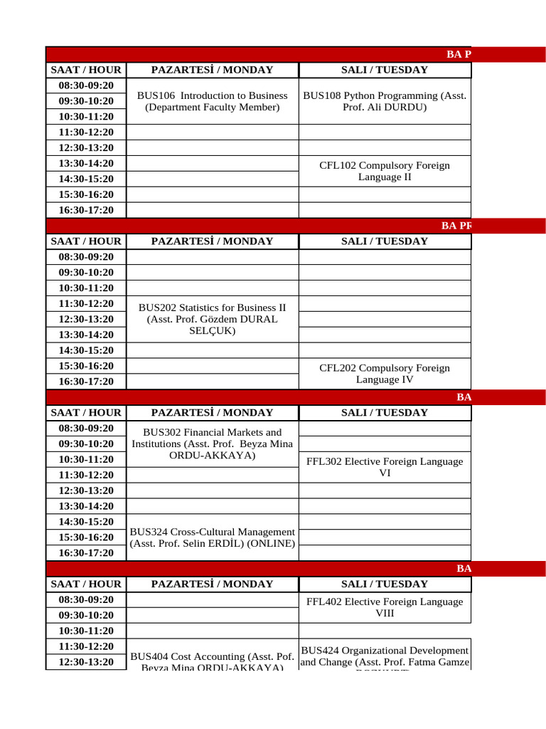 BA Course Schedule Spring 2023 0 | PDF | Economies | Business Economics