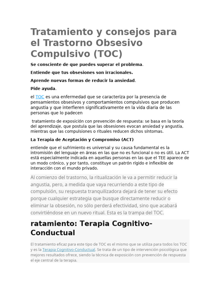 Tratamiento Efectivo para el TOC | PDF