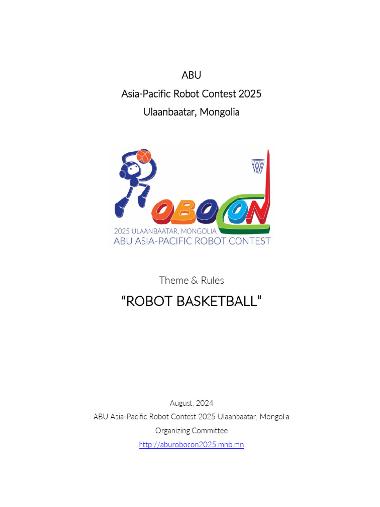 ABU ROBOCON 2025 Rulebook 20241121 | PDF | Sports