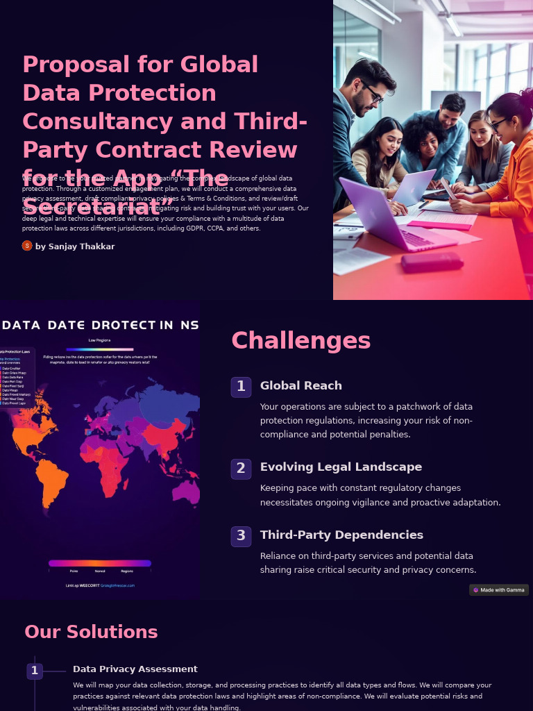 Proposal For Global Data Protection Consultancy and Third Party ...