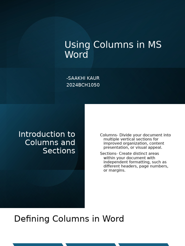 Using Columns in Ms Word | PDF