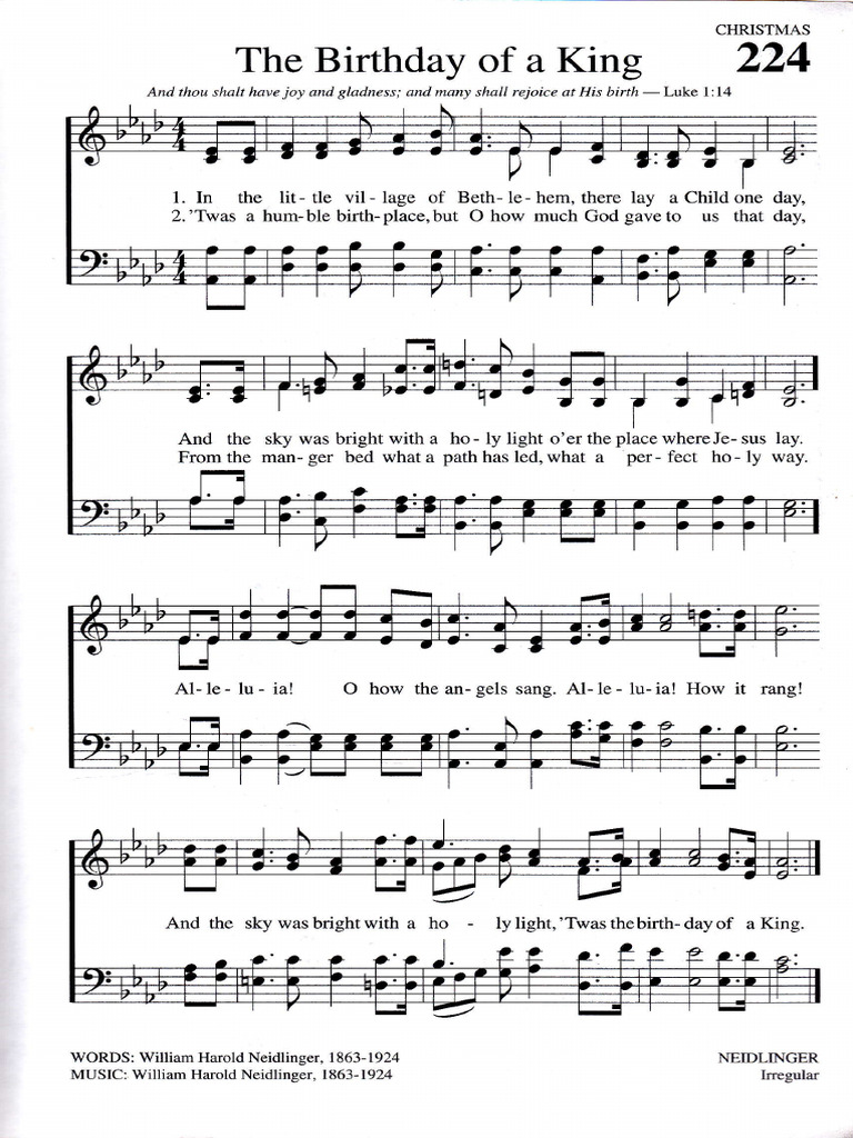 The Birthday of a King Lyrics | PDF