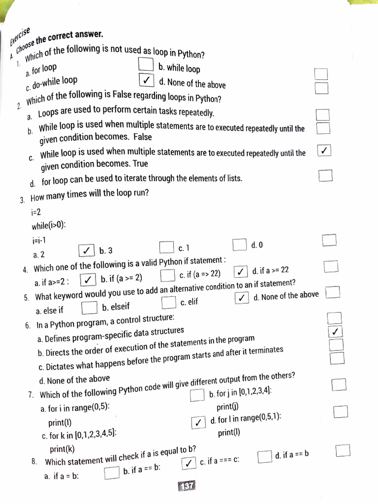 Class 8 Chapter 7 Answers | PDF | Control Flow | Computer Science