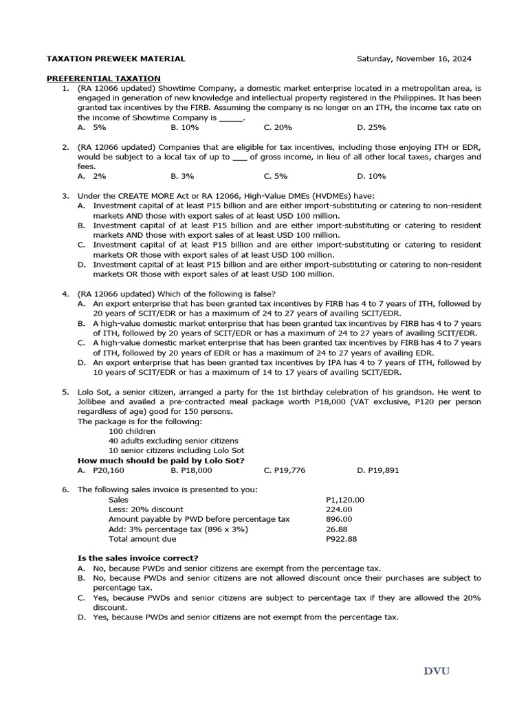 Tax Preweek 11.16.24 Questionnaire | PDF | Taxes | Value Added Tax