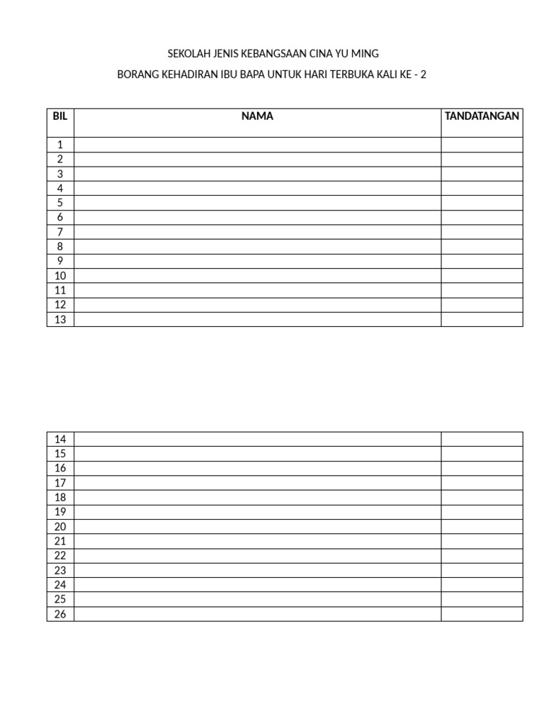 Hari Terbuka Sekolah Jenis Kebangsaan Cina Yu Ming 2024 | PDF