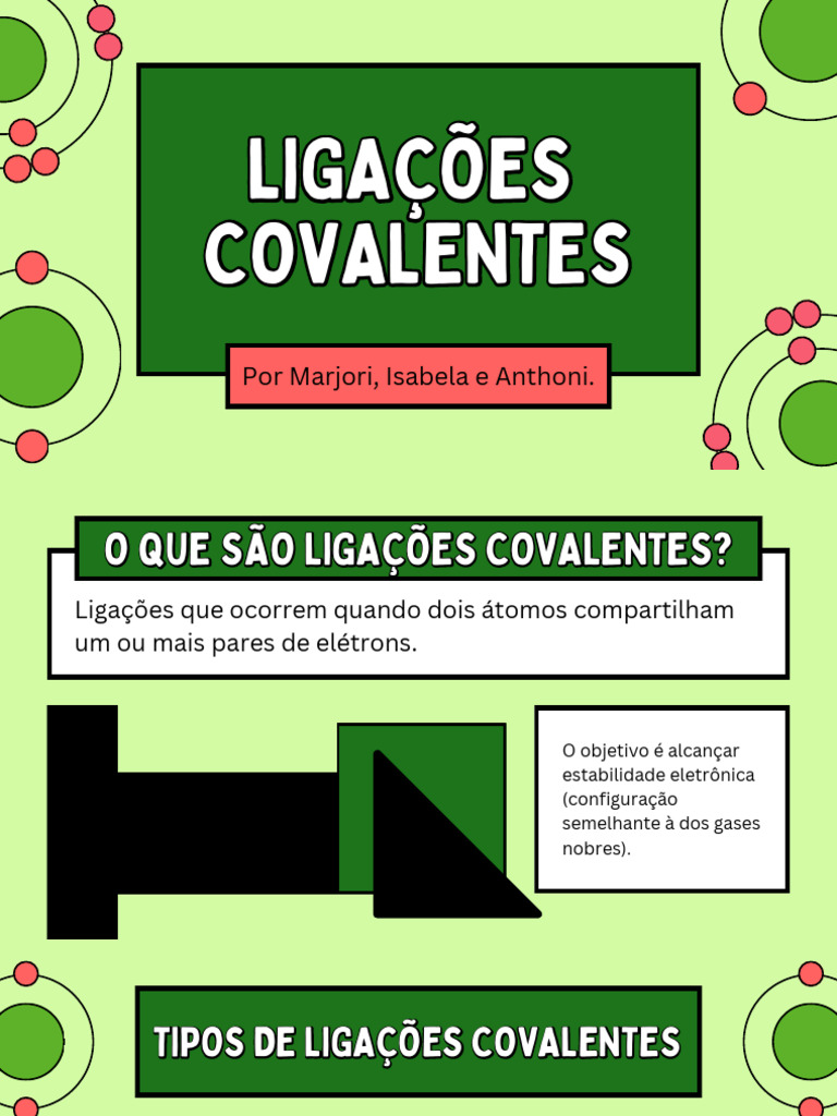 Tipos e Importância das Ligações Covalentes | PDF | Ligação química ...