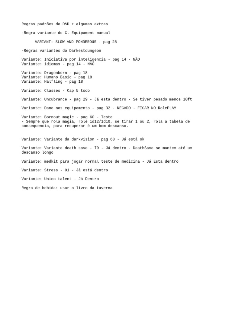 REGRAS DE JOGO | PDF