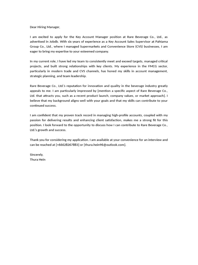 KAM Cover Letter | PDF