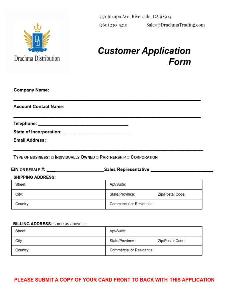 Drachma Trading Application Form.-6 | PDF | Merchandising | Payments