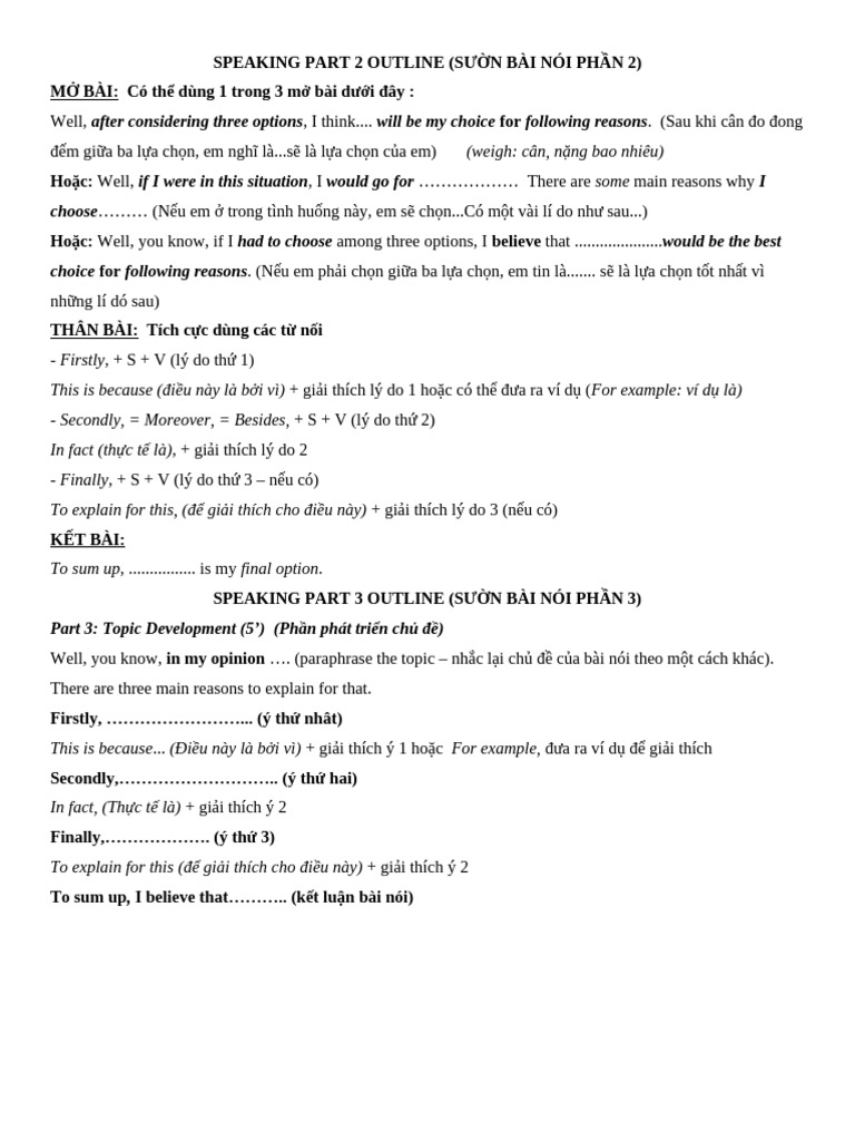 Vstep Speaking Tests | PDF