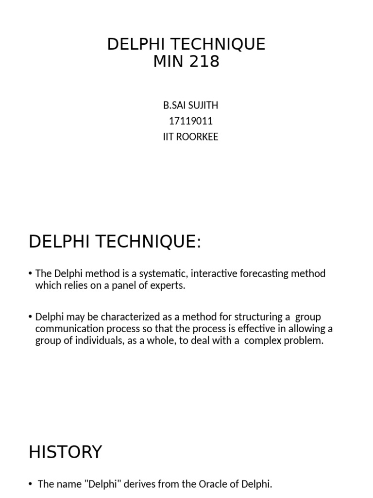 Delphi Technique | PDF | Methodology | Scientific Method