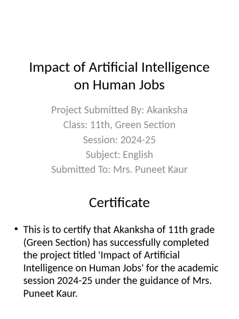 AI's Impact on Human Employment | PDF