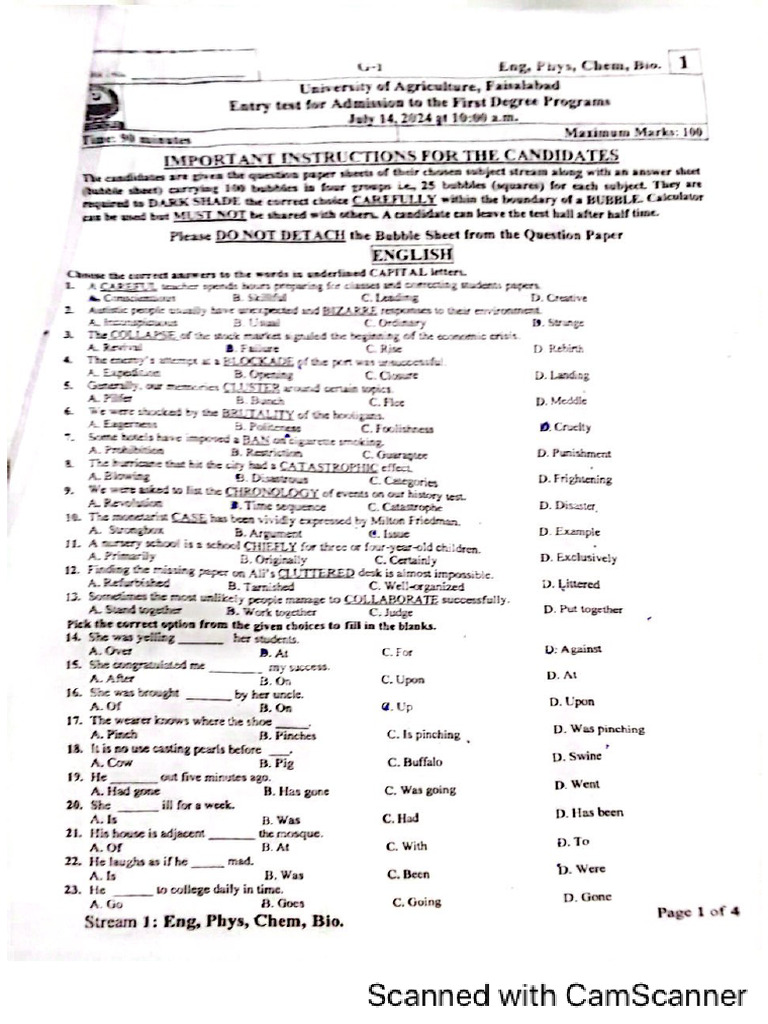 UAF-Entry-Test-14-7-24 | PDF