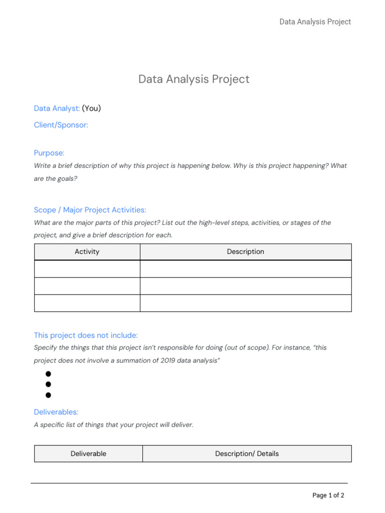 Scope of Work Template | PDF