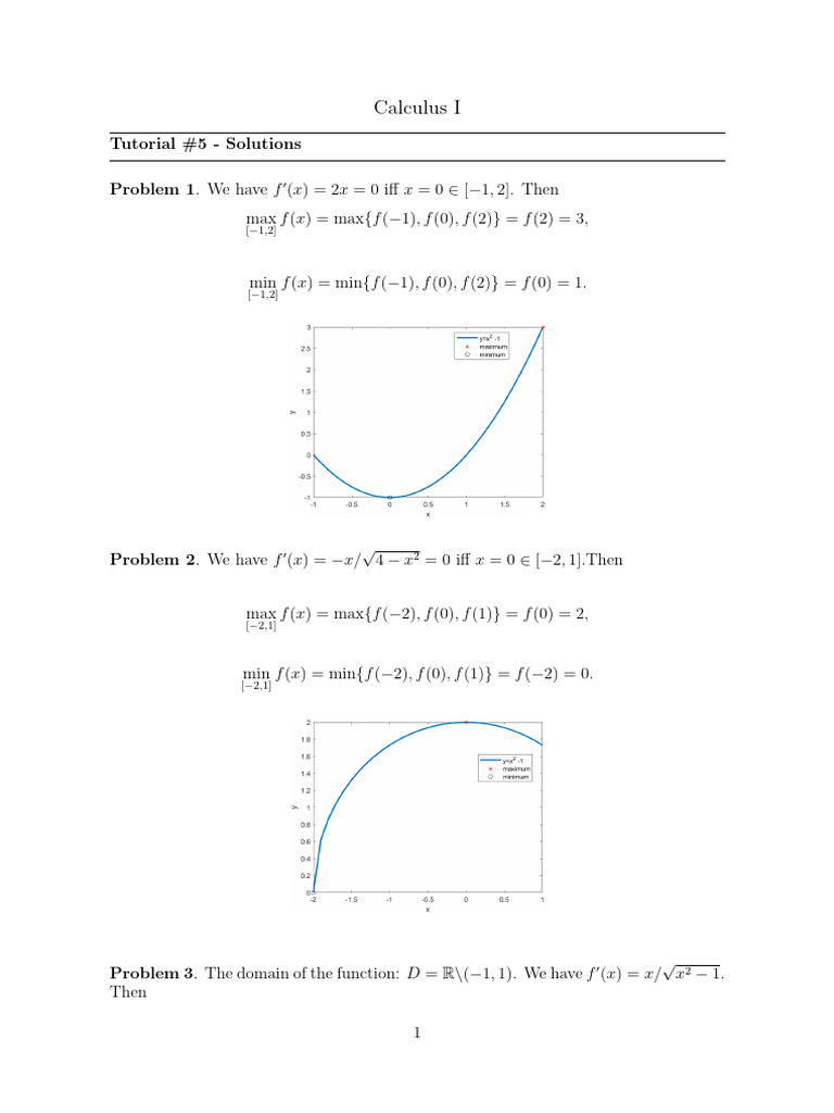 Calculus I Solutions 5 Pdf Function Mathematics Mathematical