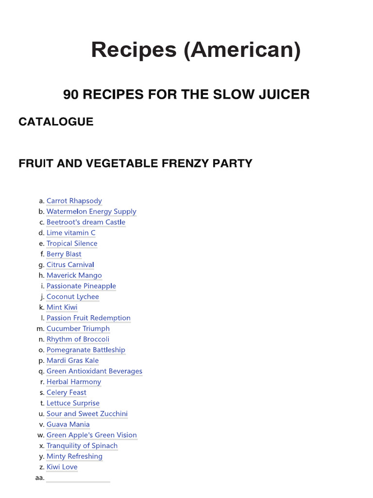 Juice Recipes | PDF