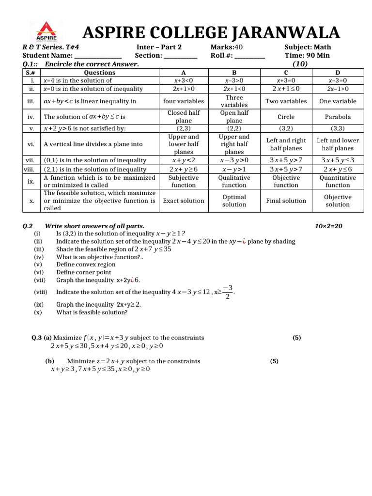 Math 2nd Year RT 4 Ch # 13 | PDF | Algorithms | Mathematical Concepts