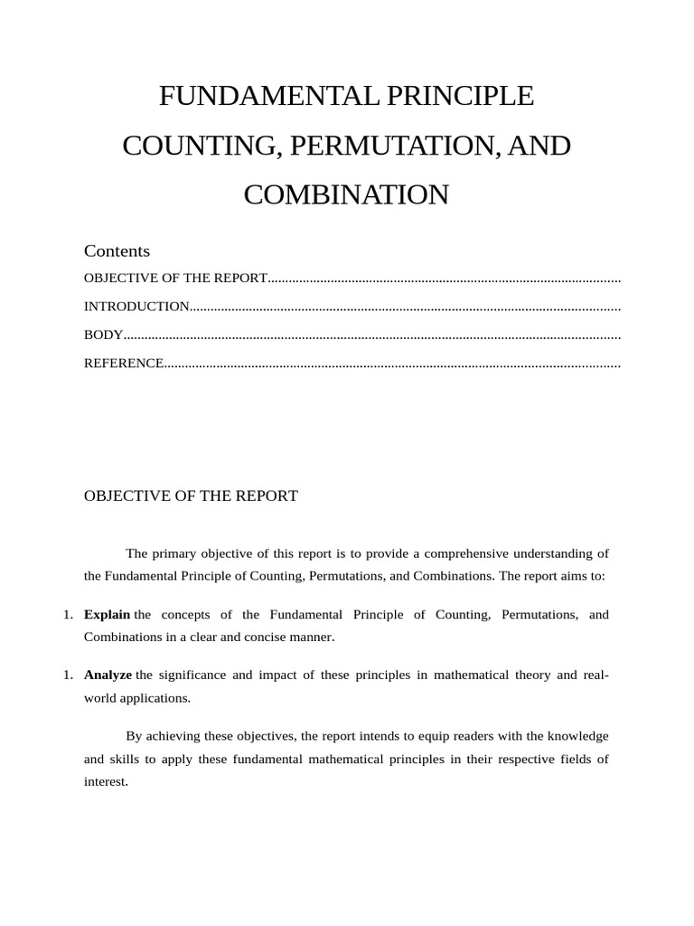 All complete report 2 | PDF | Mathematics | Permutation