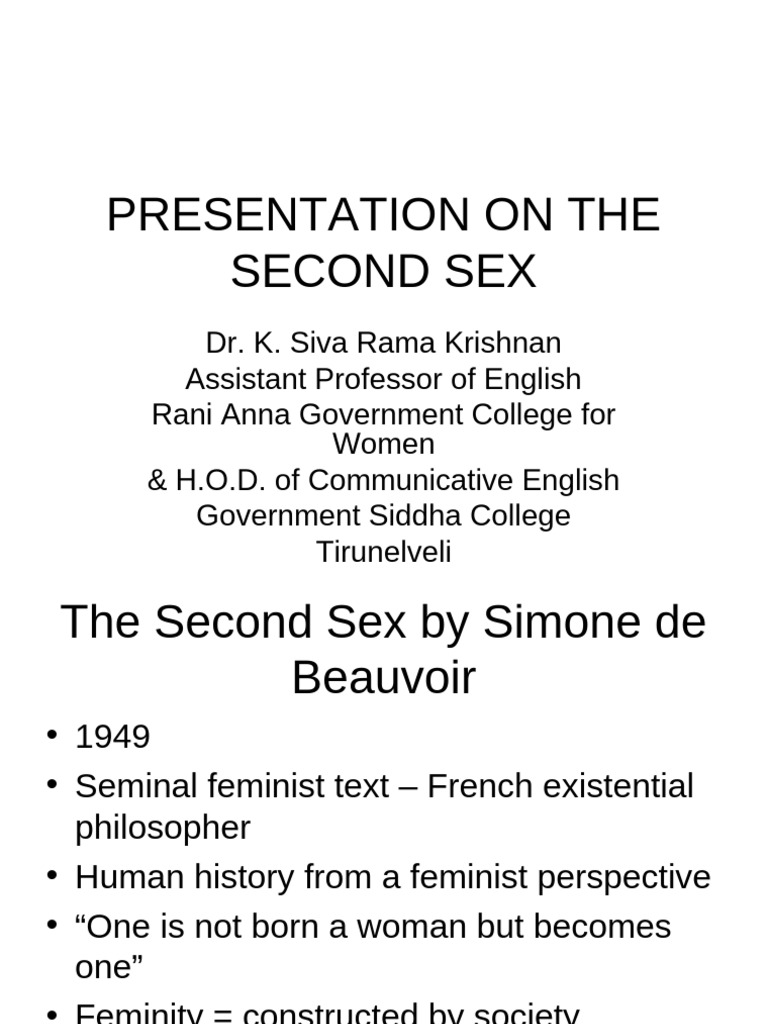 Presentation On The Second Sex And Metaphysical Poets Pdf Feminism