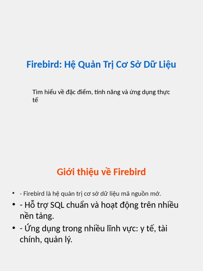 Firebird Presentation Designed | PDF