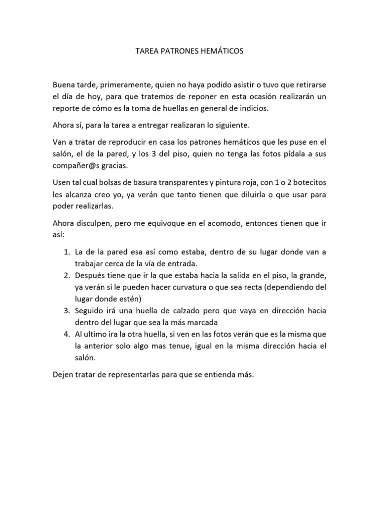 Reproducción de Patrones Hemáticos en Casa | PDF