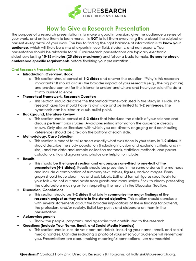 Research Presentation Guide: Key Steps | PDF | Methodology | Science