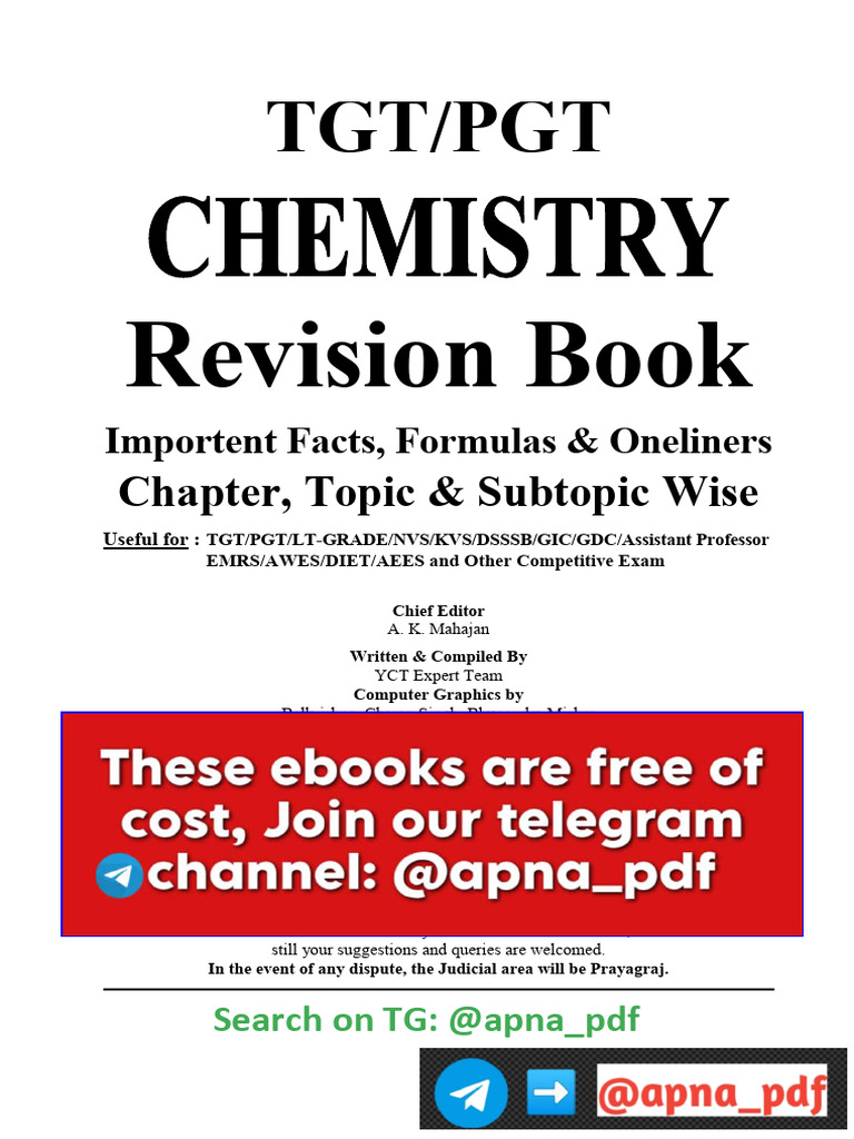 Chemistry Revision Book for All Competitive Exams 2025 | PDF | Mole ...
