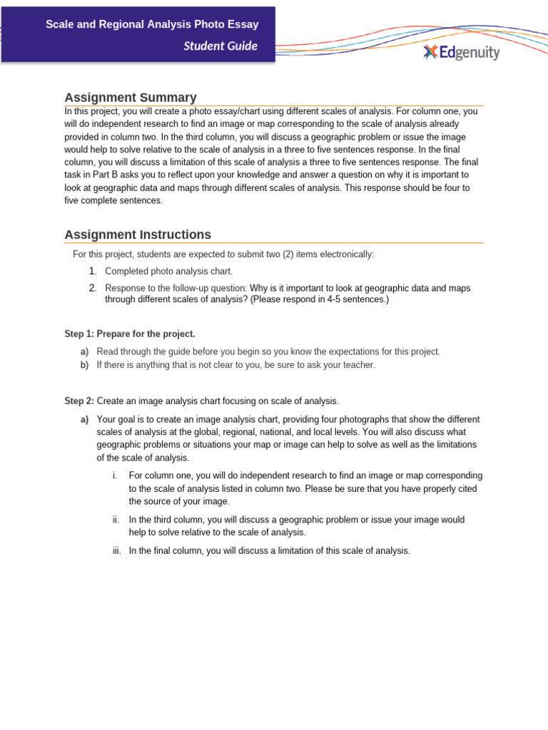 Project - Scale and Regional Analysis Photo Essay | PDF | Map | Information