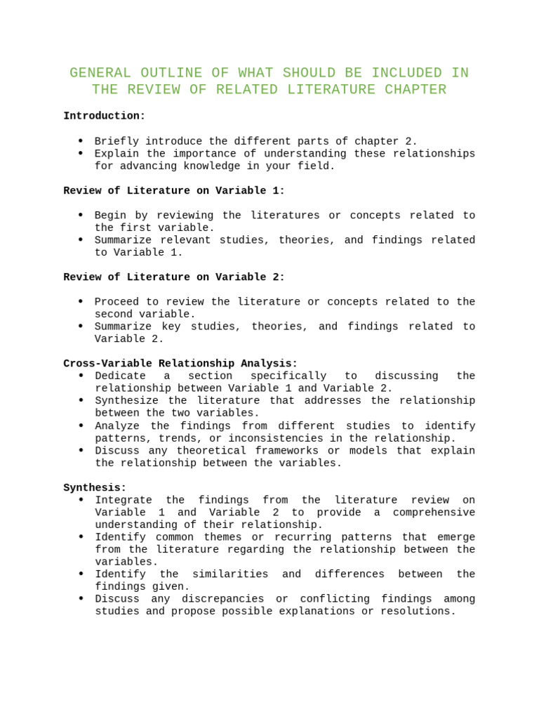 RRL-GENERAL-OUTLINE | PDF