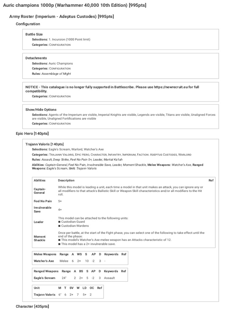 Auric Champions 1000p (HTML) | PDF | Military