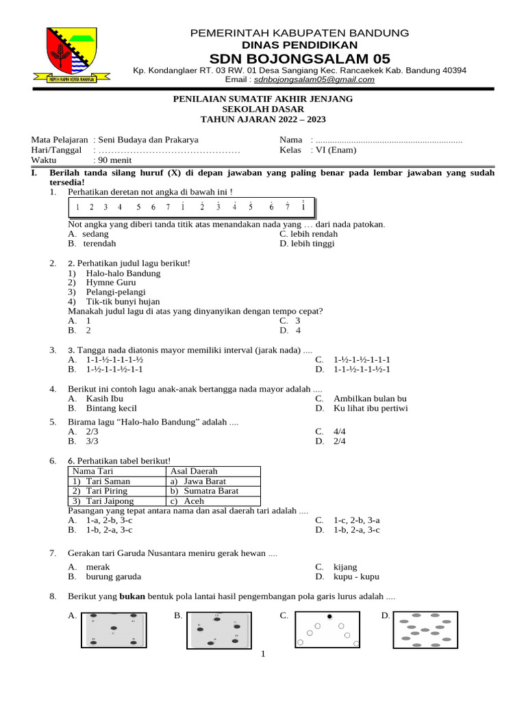 Naskah Soal Psaj SBDP - 2023 | PDF