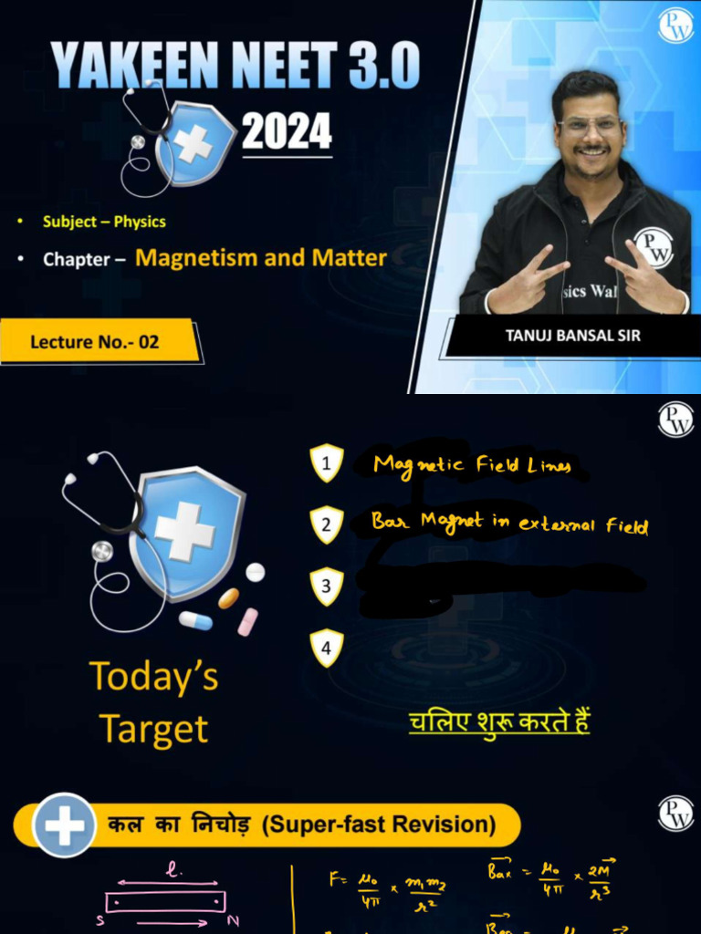 Magnetism and Matter 02 _ Class Notes __ Yakeen 3.0 2024 | PDF