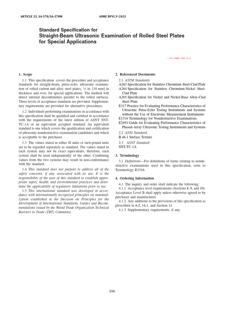 Astm A578 A578m-17 (2023) | PDF | Nondestructive Testing ...
