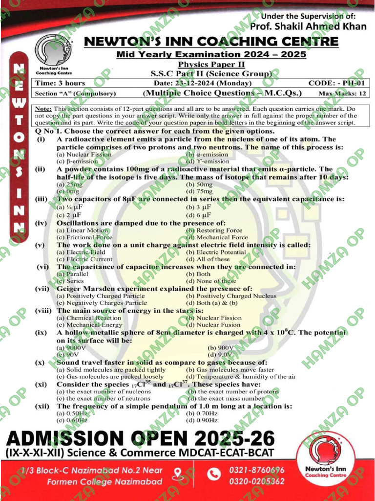 X - Newton Inn Midterm 2025 - Hamza Op | PDF