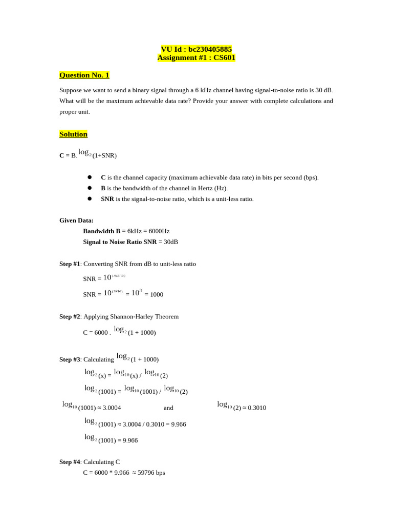 Fall 2024 - CS601 - 1 - BC230405885 | PDF