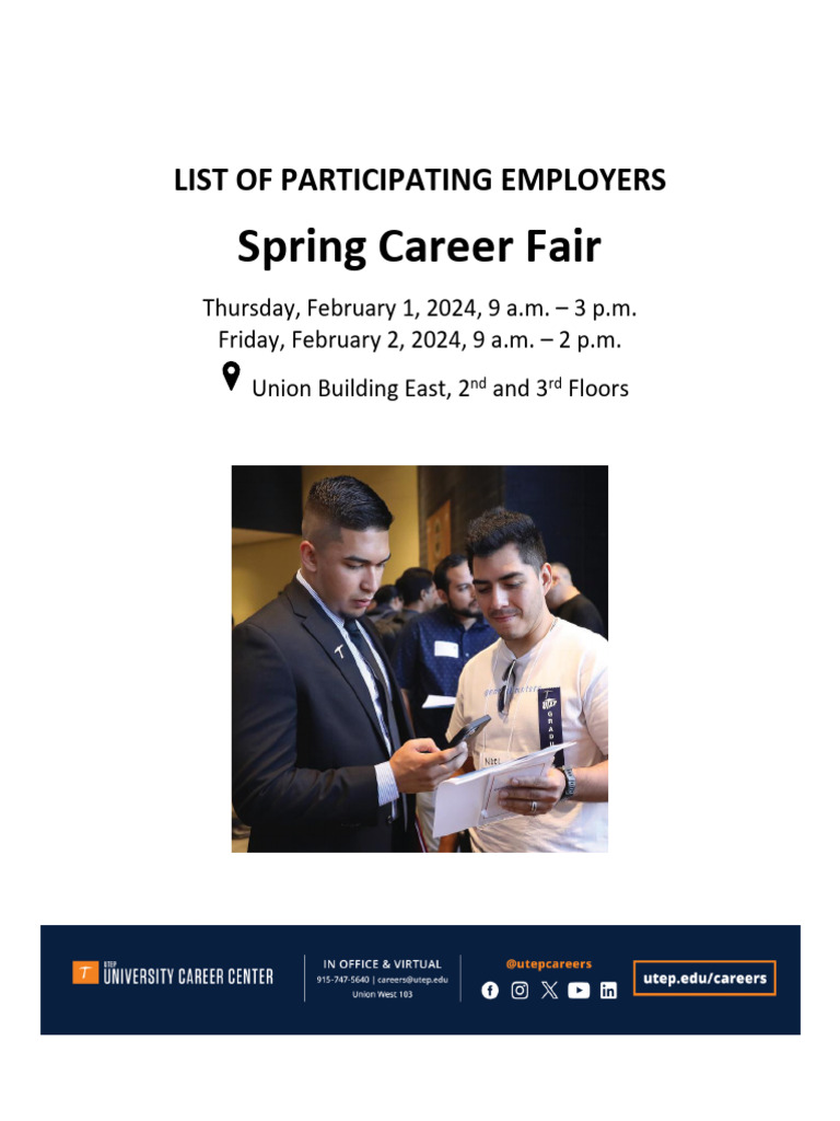 Spring Career Fair Employer List 2024 | PDF