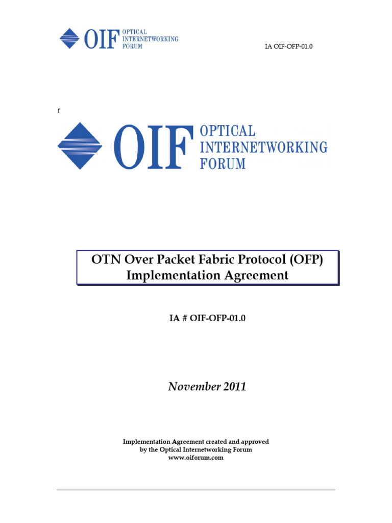 oif-ofp-01.0 | PDF | Network Packet | Computer Network