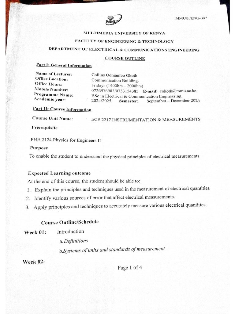 Instrumentation and Measurements | PDF