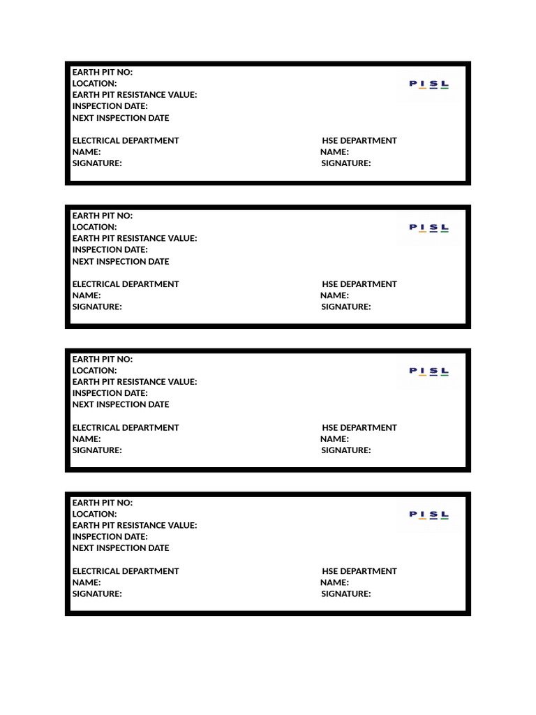 Earthing Lable | PDF