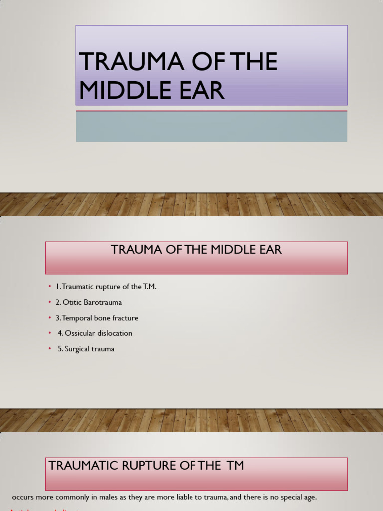 Trauma&Tumours | PDF | Ear | Hearing Loss