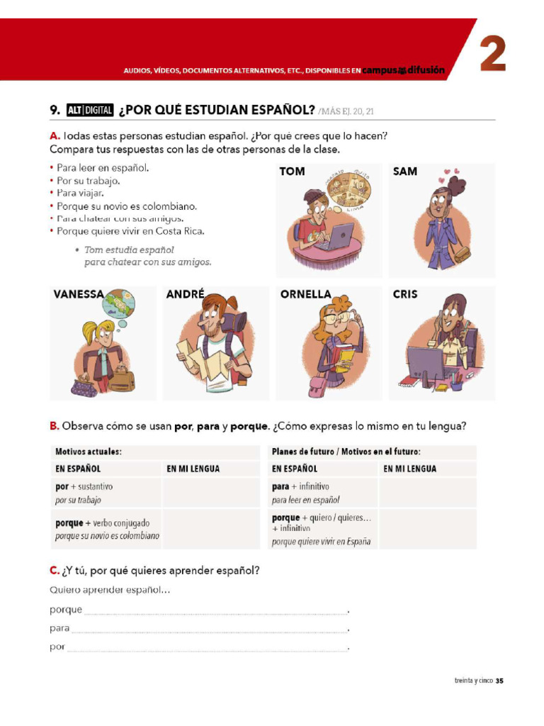 Por, Para, Porque en Español | PDF