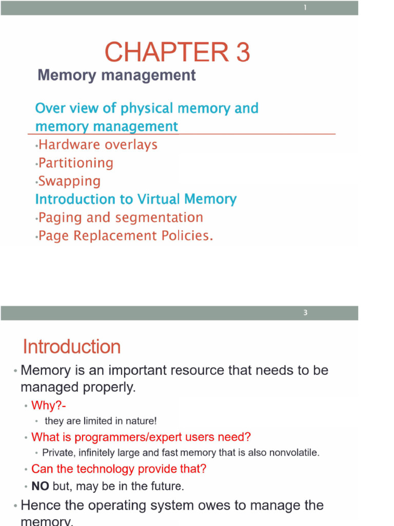 Chapter 3 Memory Managment | PDF