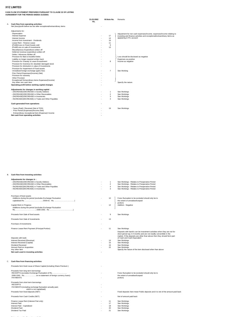 50 Cash Flow Template | PDF | Expense | Dividend
