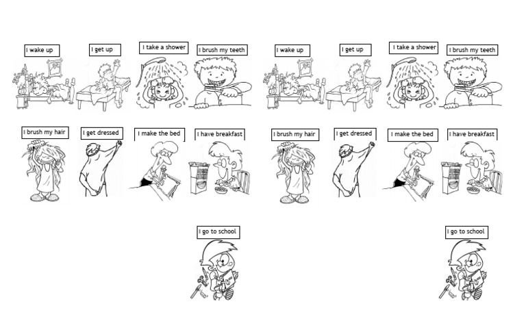 Daily Routines Color Cut and Paste Fun Activities Games Grammar Drills ...