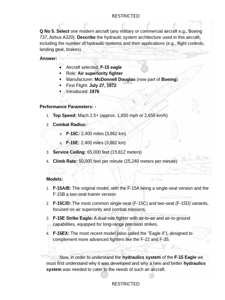 Hydraulics System Assignment | PDF | Aircraft Flight Control System | Mc Donnell Douglas F 15 Eagle