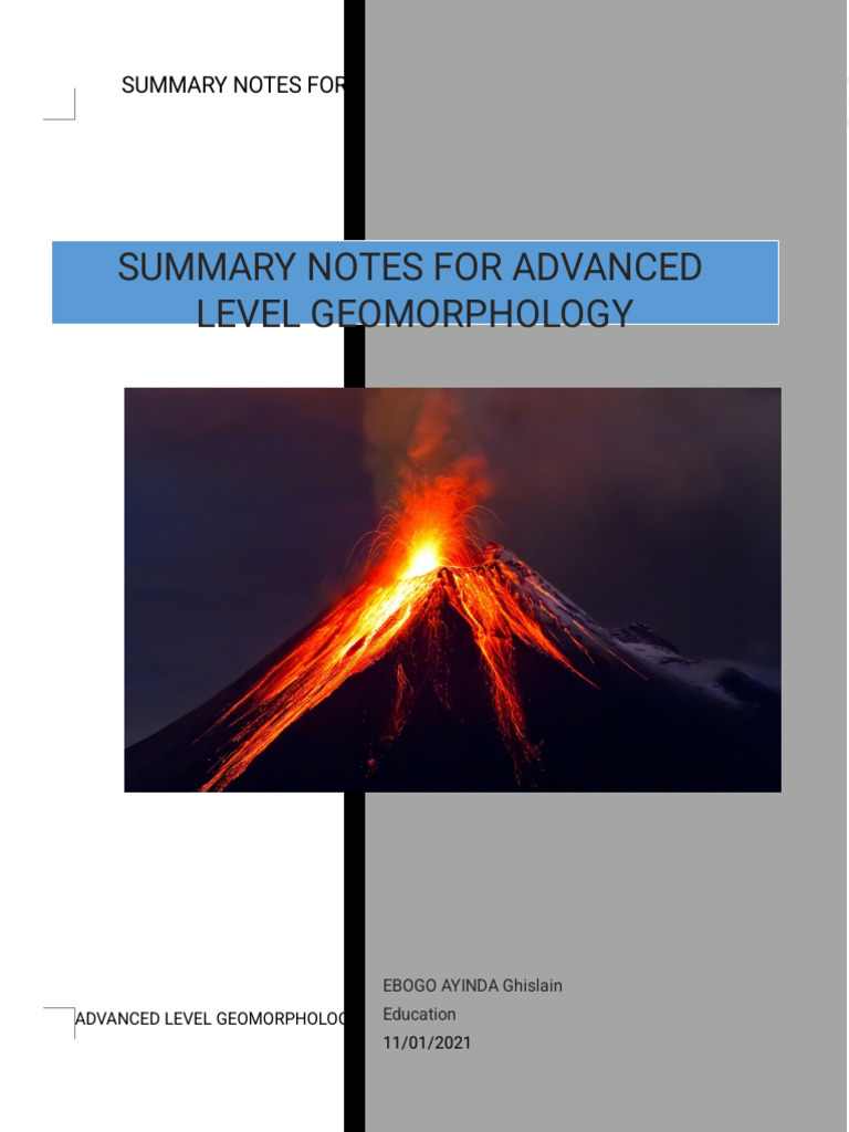 Advanced Geomorphology Notes | PDF | Plate Tectonics | Volcano